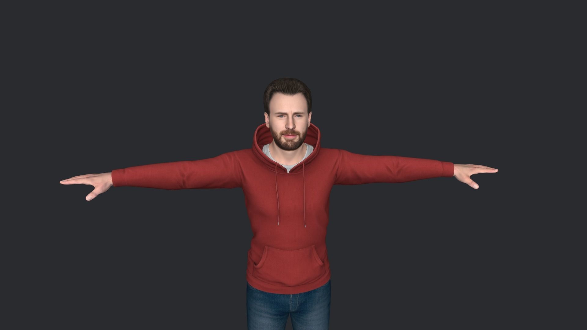 Chris Evans Hyper Realistic Full Body Fully Rigged 3D Character 3D model rigged | CGTrader