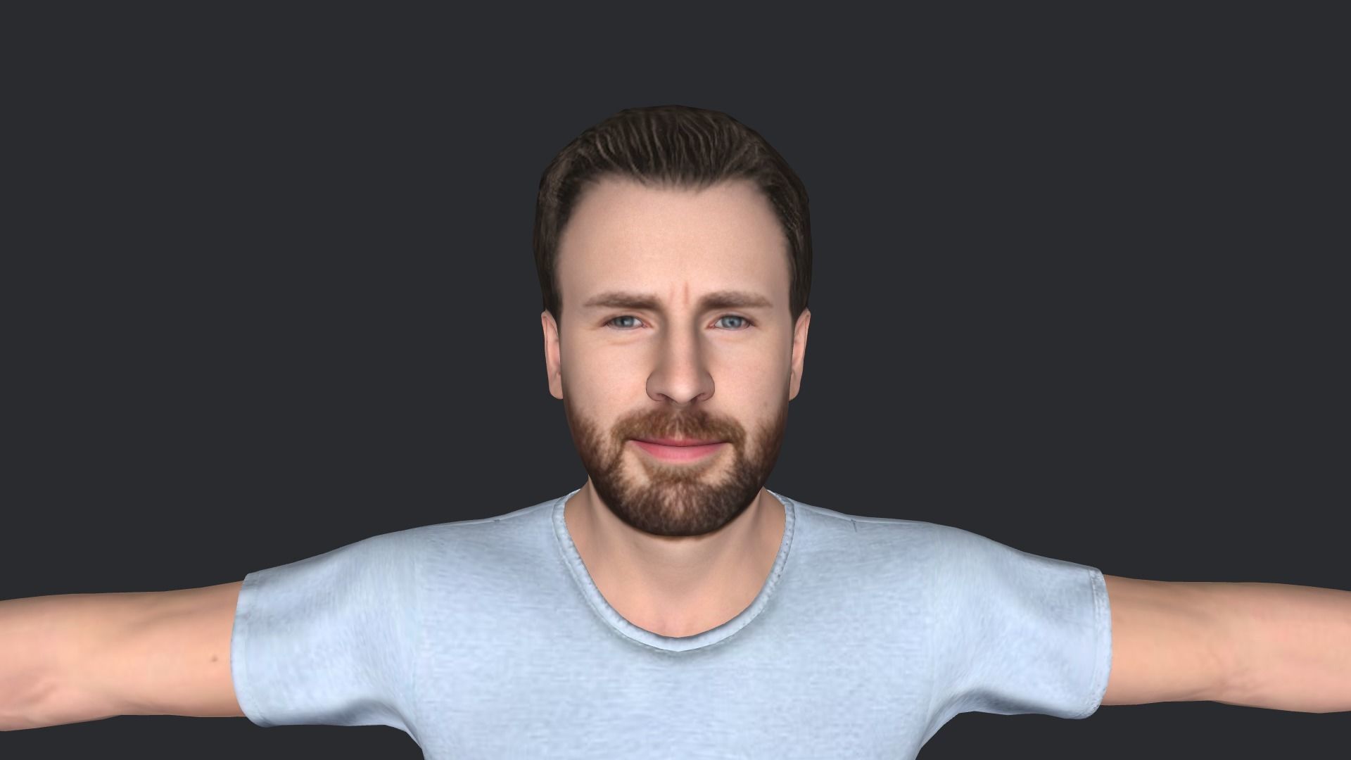 Chris Evans Hyper Realistic Full Body Fully Rigged 3D Character 3D model rigged | CGTrader