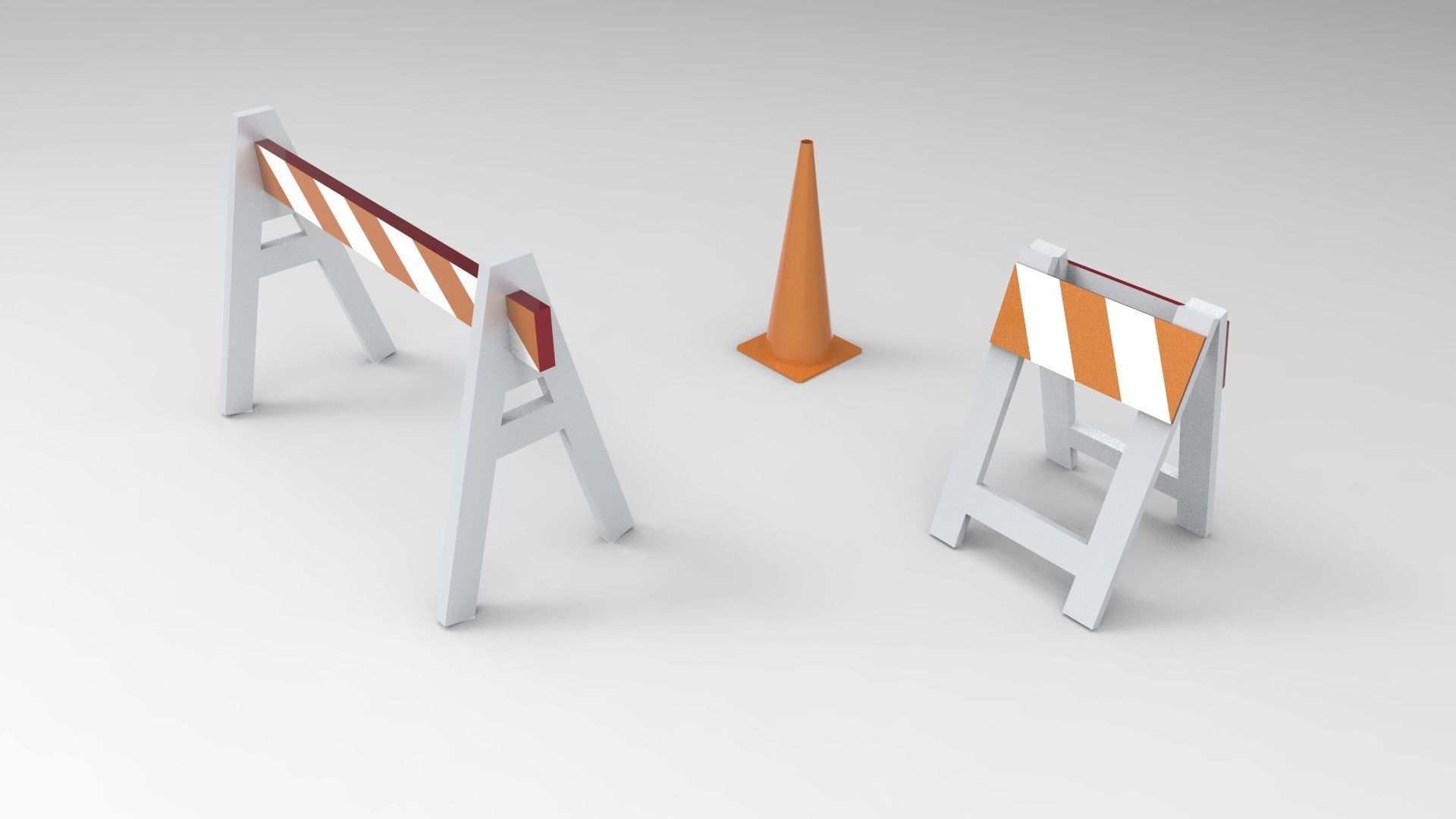 Street Road barriers 3D model animated | CGTrader