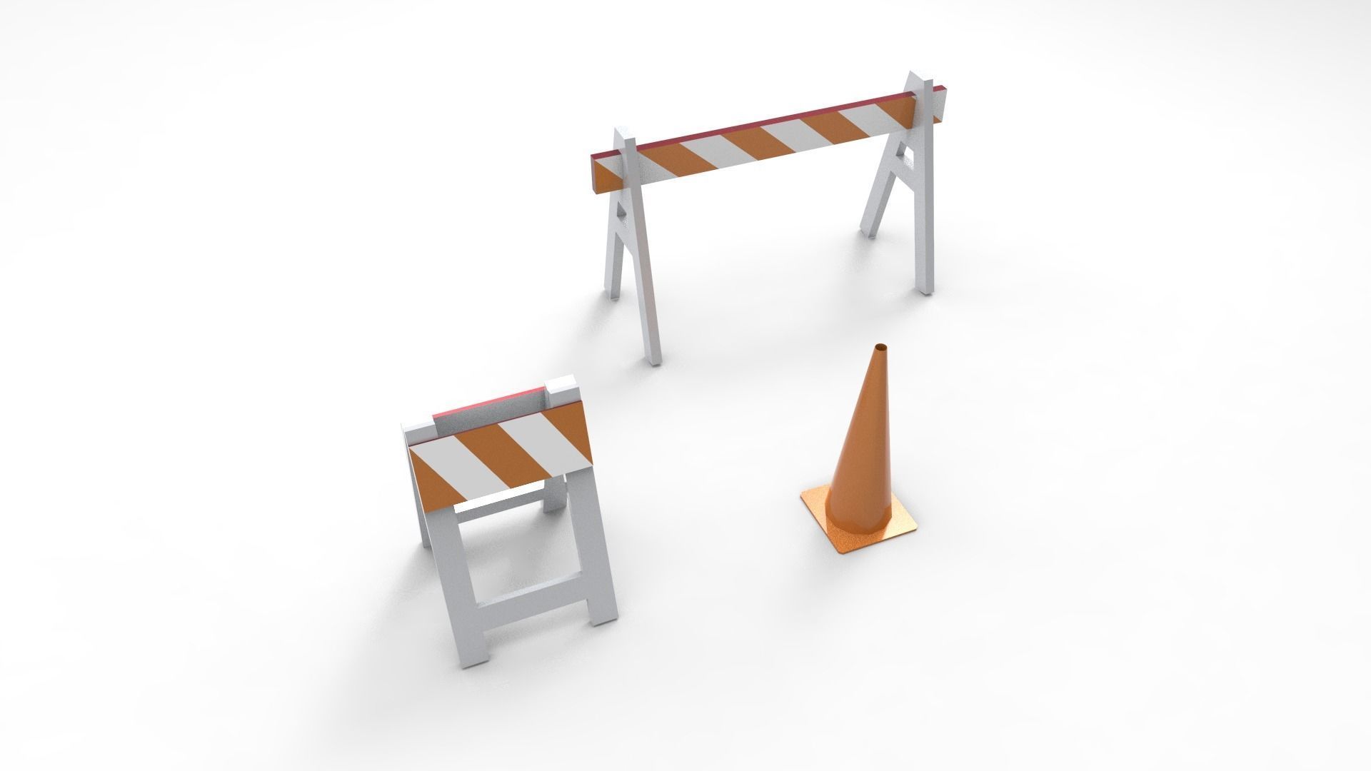 Street Road barriers 3D model animated | CGTrader