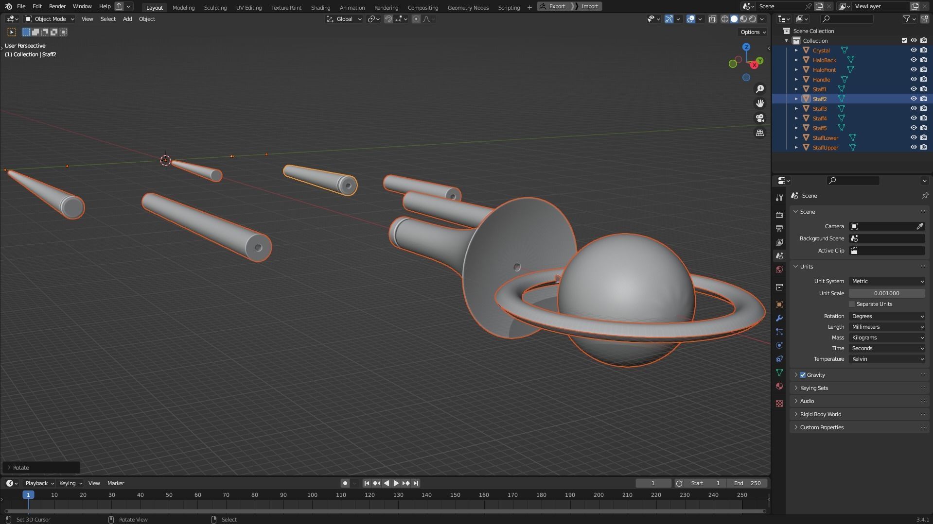 Dragon Ball Whis Angel Attendant Staff for Cosplay 3D model 3D ...
