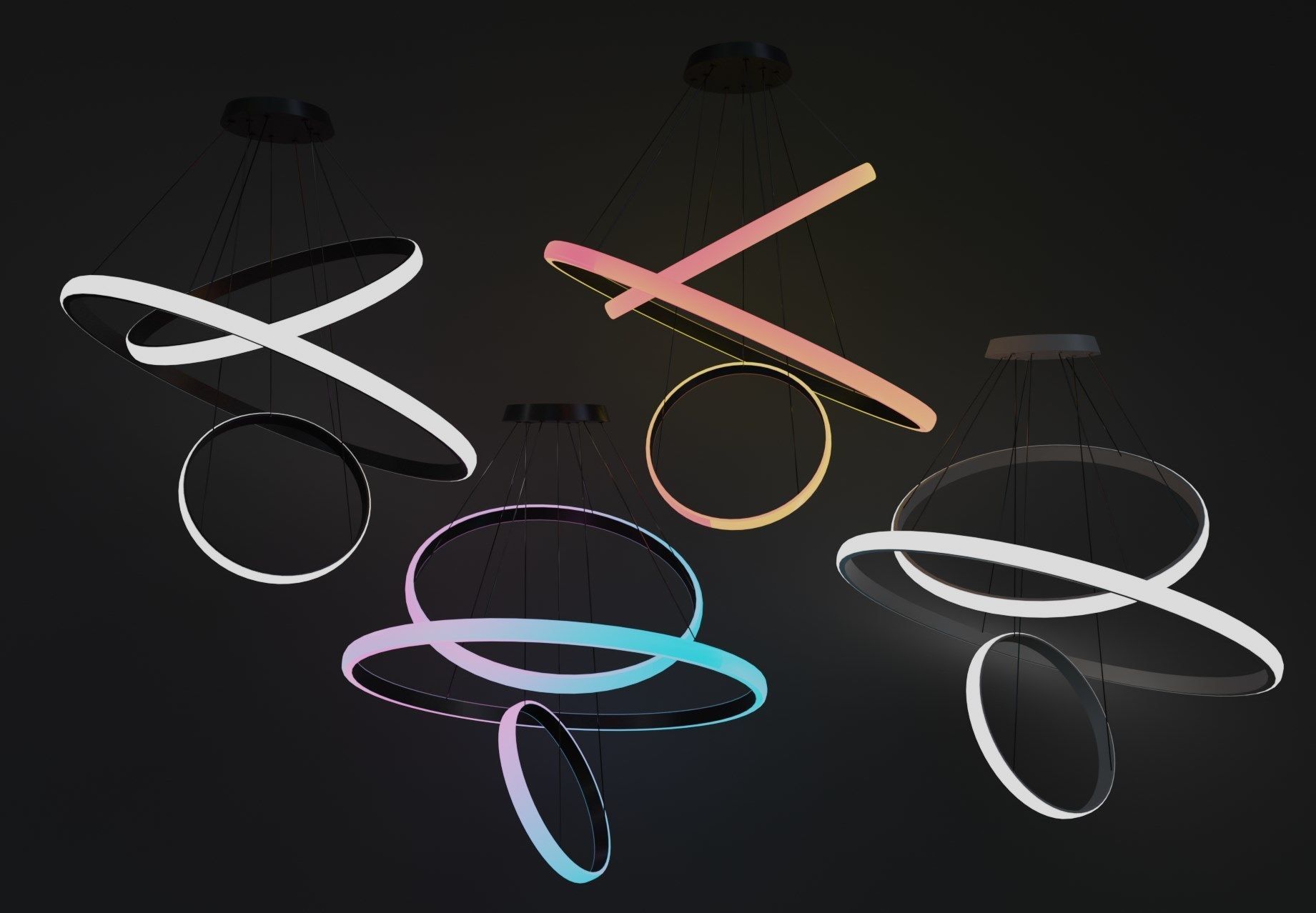 Awesome Rgb Led Ceiling Lamps Ceiling Lamp Pack free VR / AR / low-poly ...