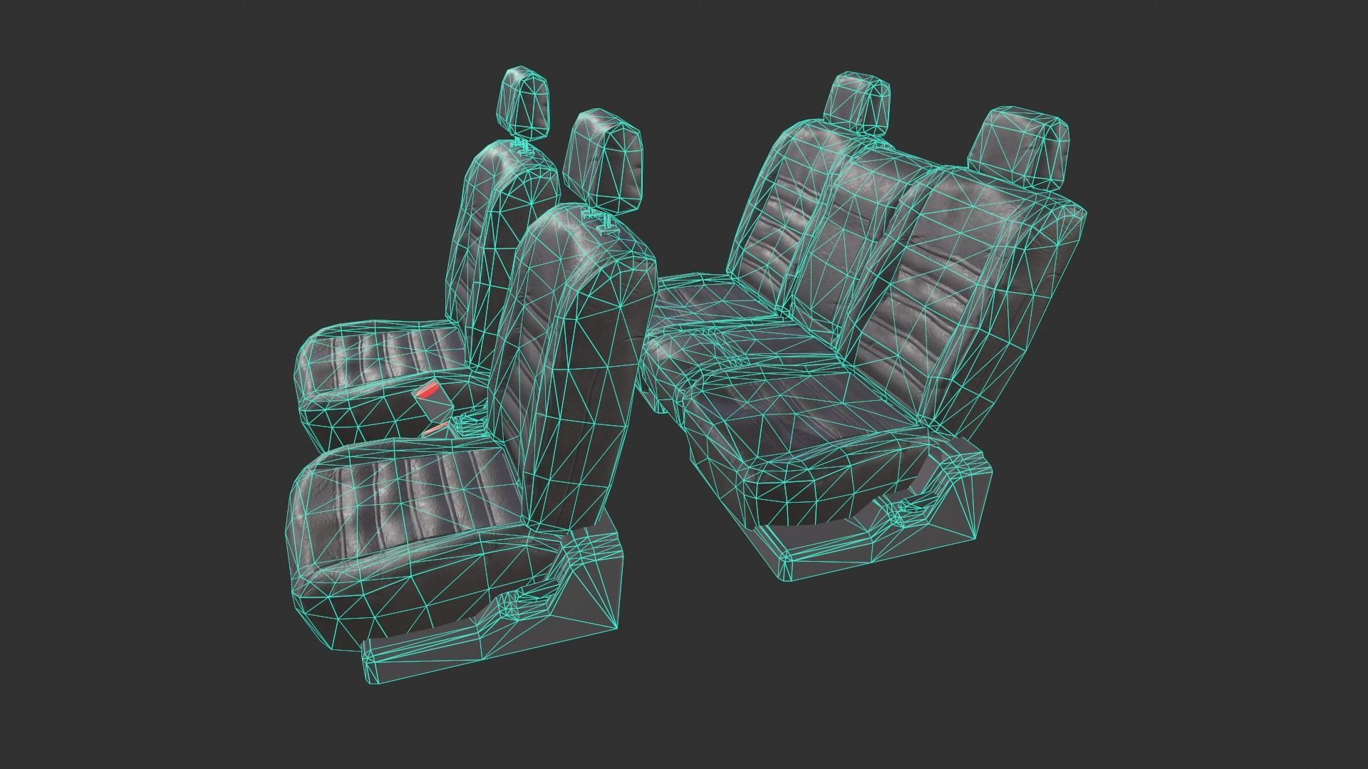 3D model Modular Car Seats Set VR / AR / low-poly | CGTrader
