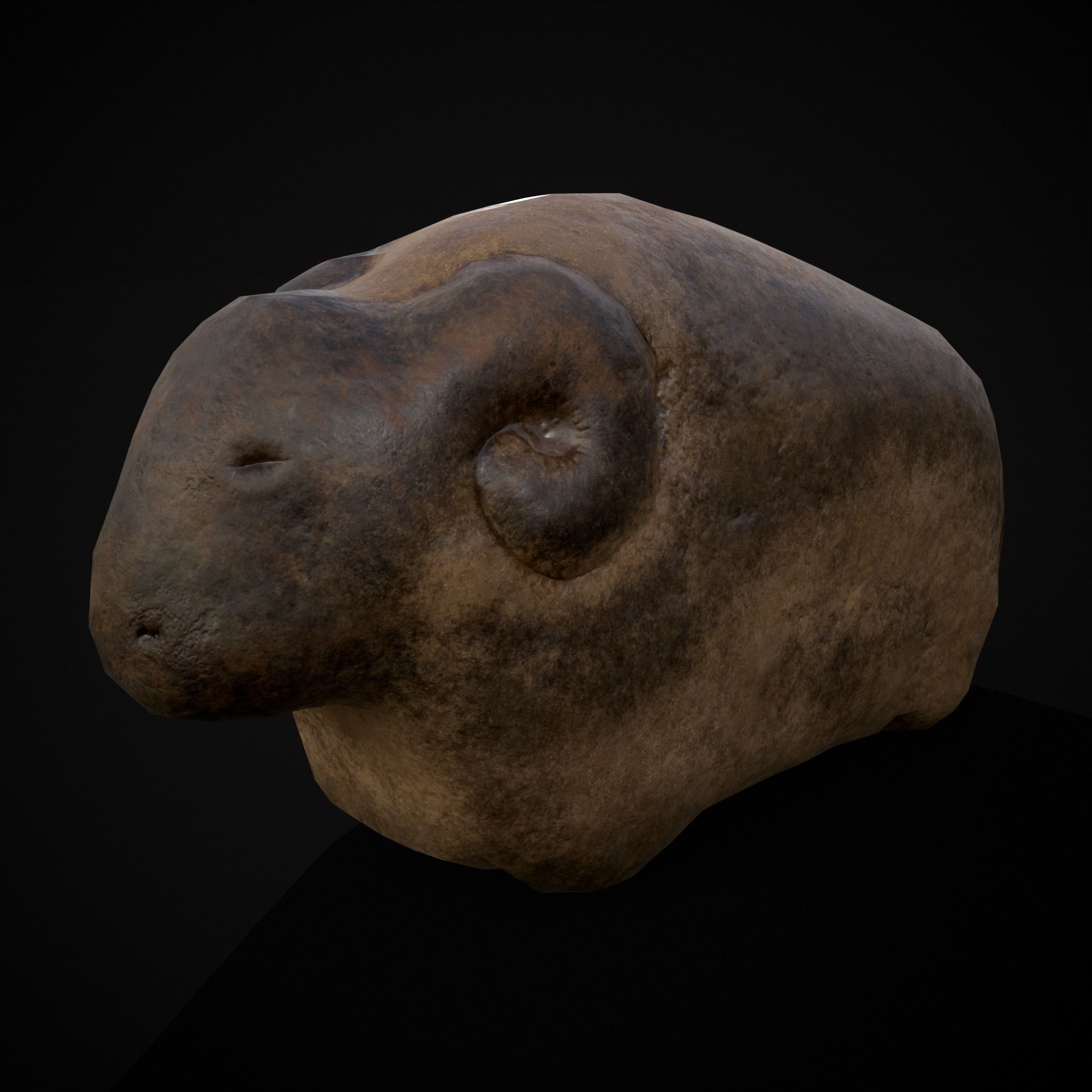 3D model Medieval Stone Bull VR / AR / low-poly | CGTrader