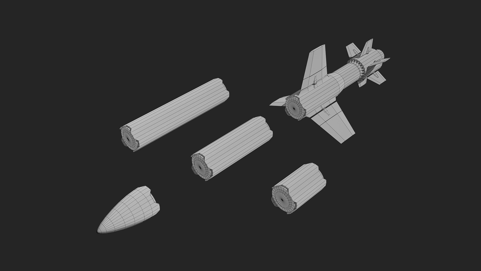 Sci Fi Missile Shark series Demo Kit free VR / AR / low-poly 3D model ...