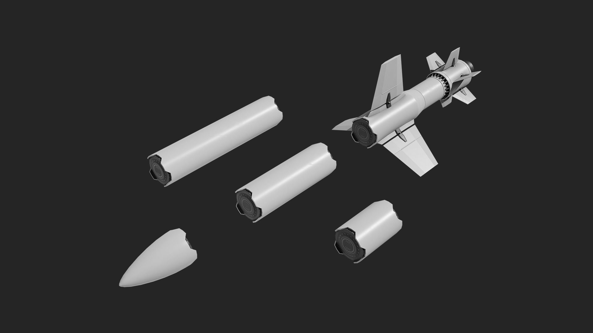 Sci Fi Missile Shark series Demo Kit free VR / AR / low-poly 3D model ...