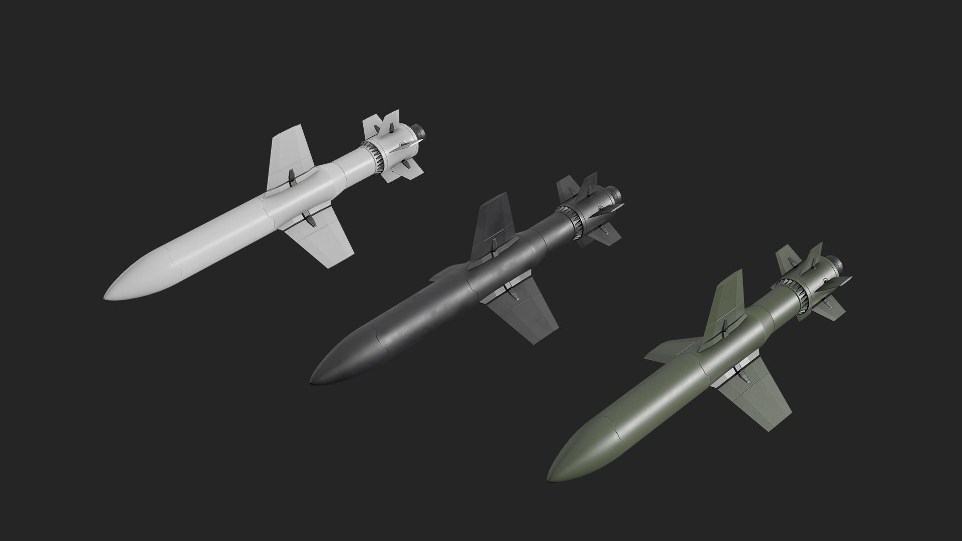 Sci Fi Missile Shark series Demo Kit free VR / AR / low-poly 3D model ...