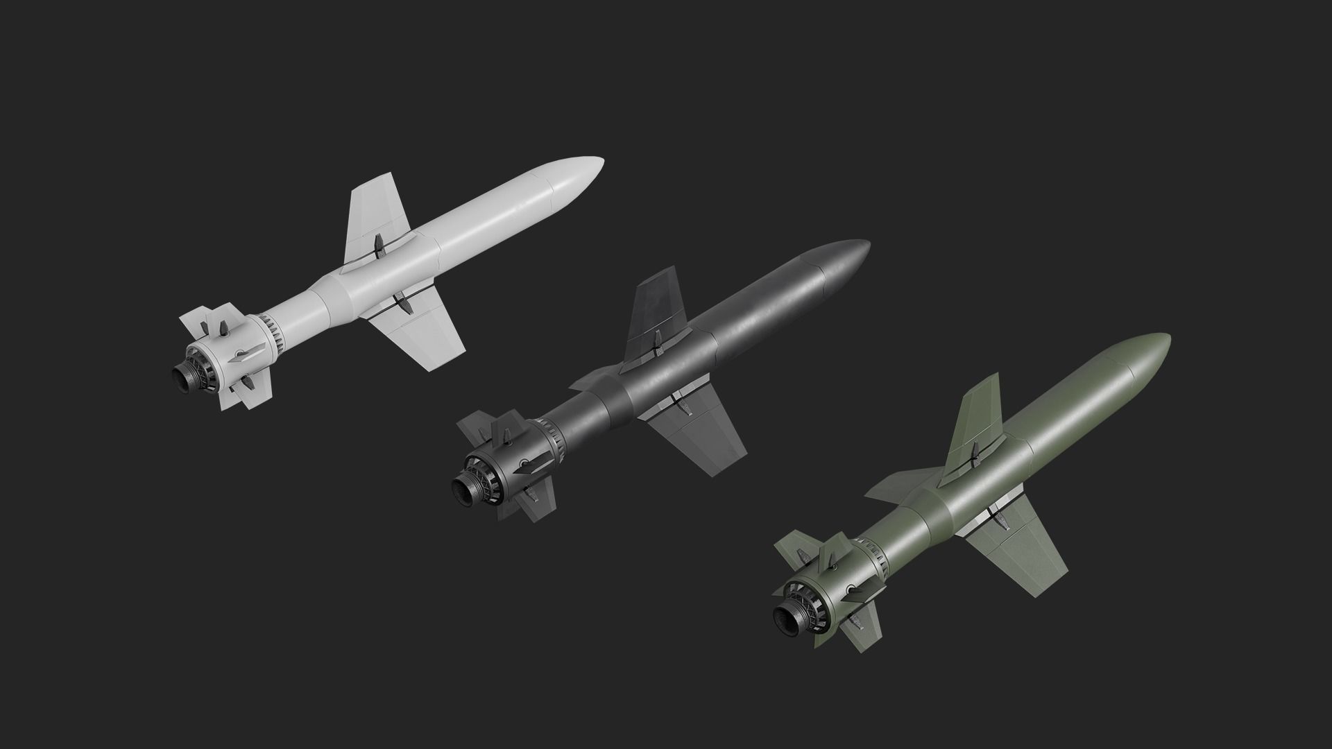 Sci Fi Missile Shark series Demo Kit free VR / AR / low-poly 3D model ...