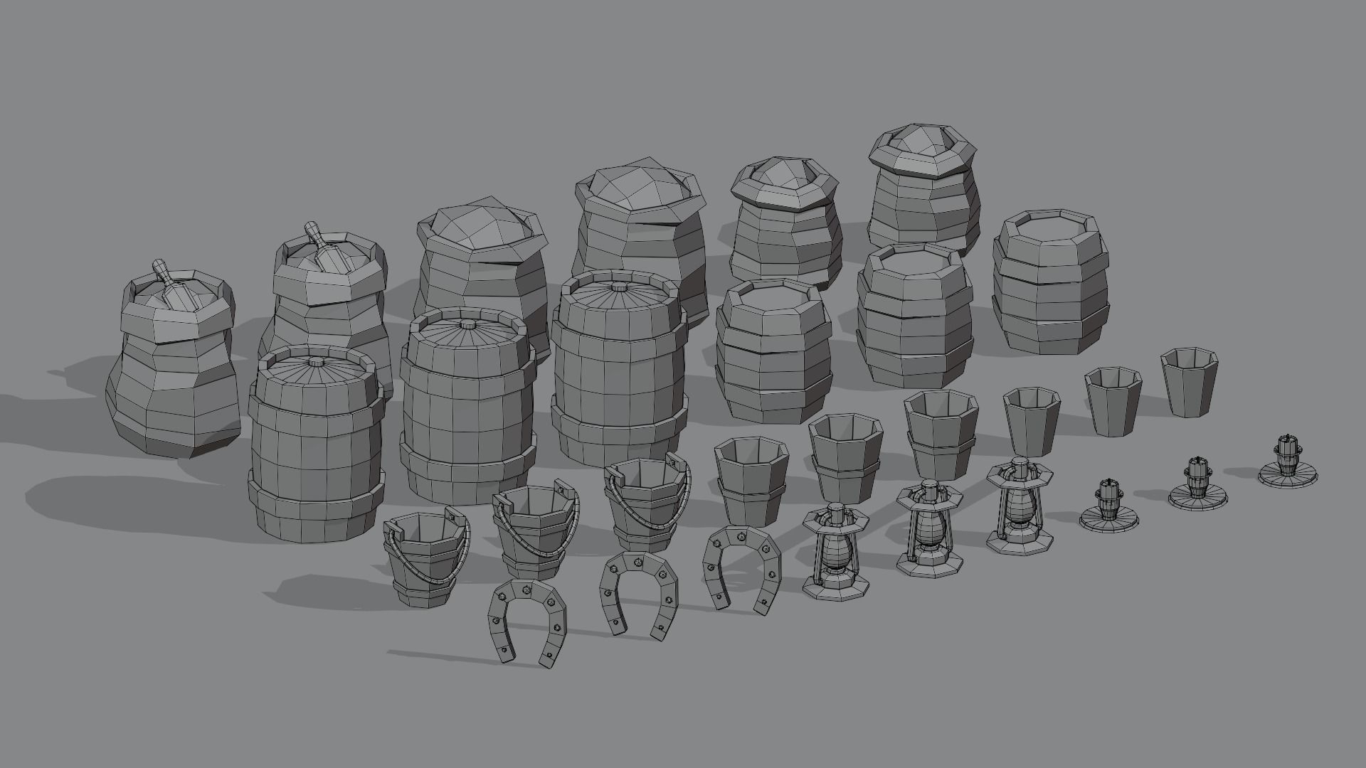 Low Poly Village Assets Pack- Part 1 free VR / AR / low-poly 3D model ...