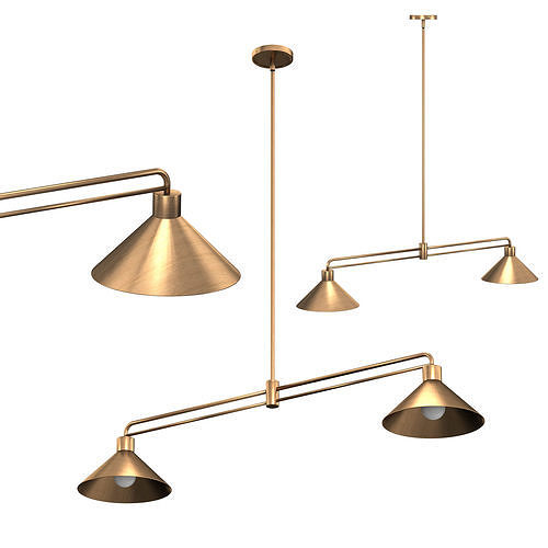Andre Brass 2-Light Pendant 3D model | CGTrader