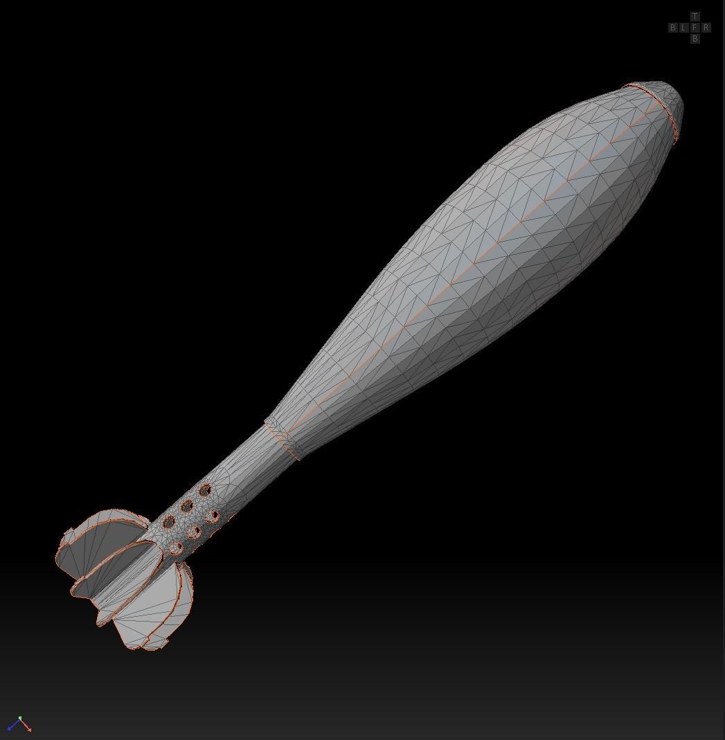 3D model Mortar bomb 120mm VR / AR / low-poly | CGTrader