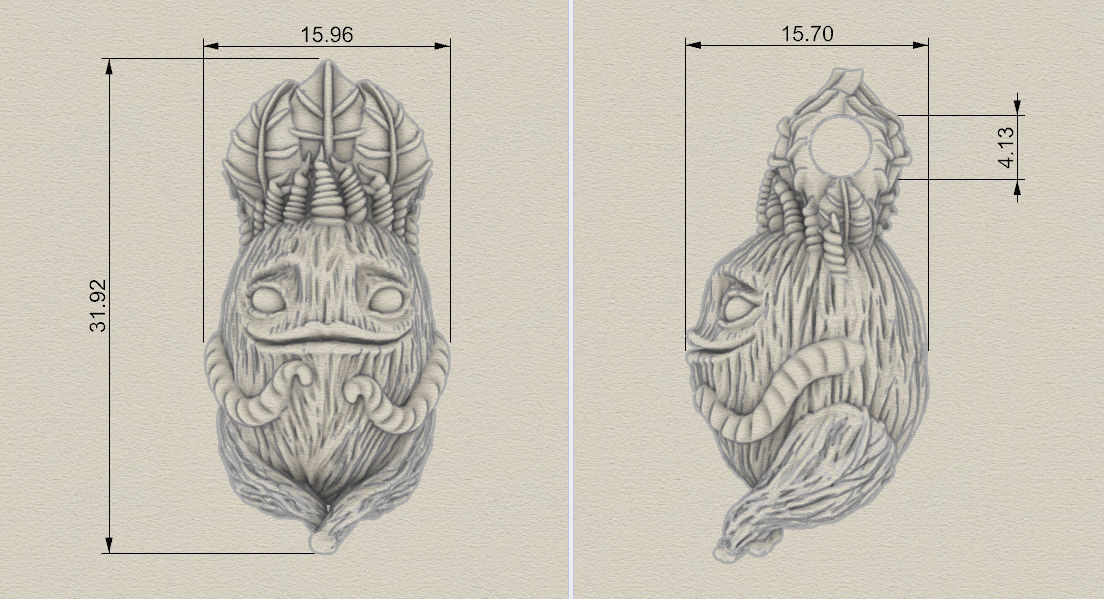 Mandrake plants fantasy pendant necklace Mandragora 3D model 3D ...