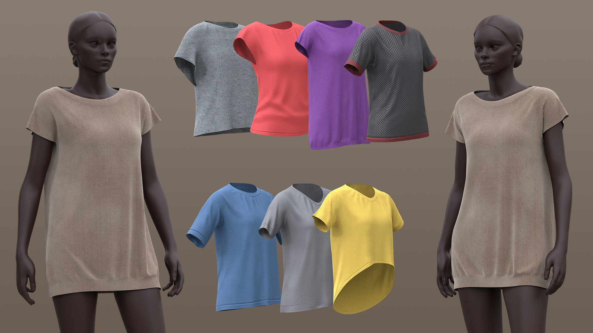3D model 7 LowPoly Tshirts VR / AR / low-poly | CGTrader