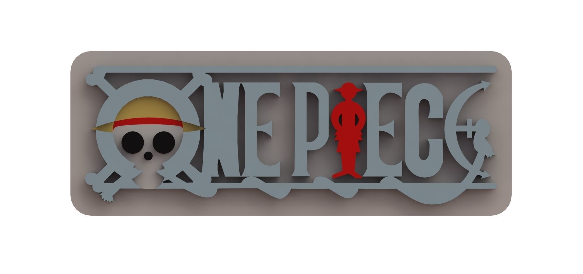 One Piece Letter Logo 3D model 3D printable | CGTrader