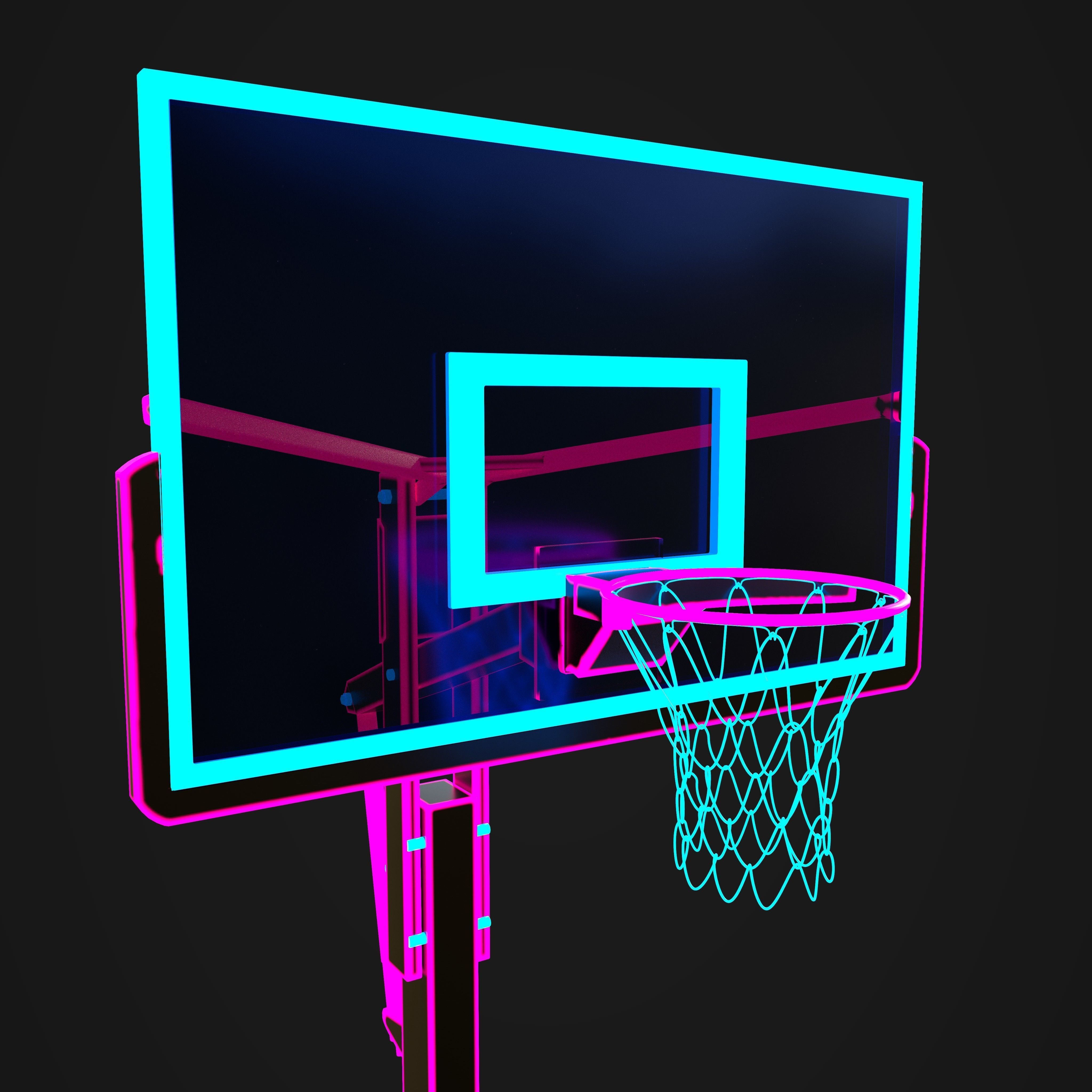 3D model Basketball hoop neon 4K VR / AR / low-poly | CGTrader