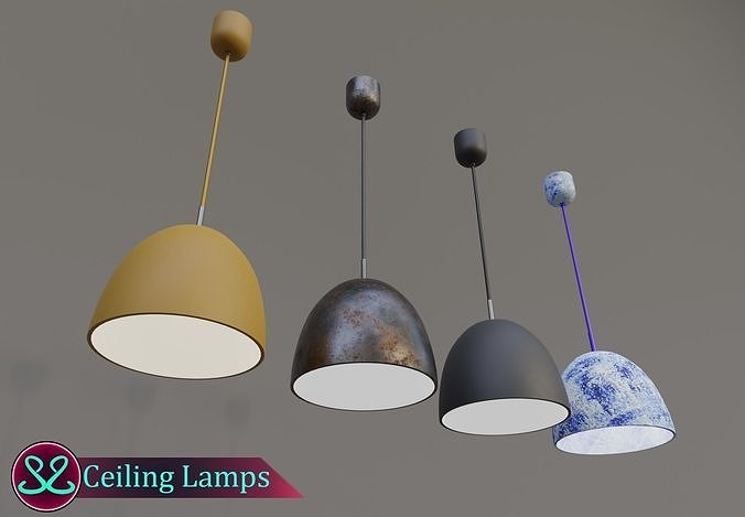 Awesome Ceiling Lamp Pack Ceiling Lamps free VR / AR / low-poly 3D ...