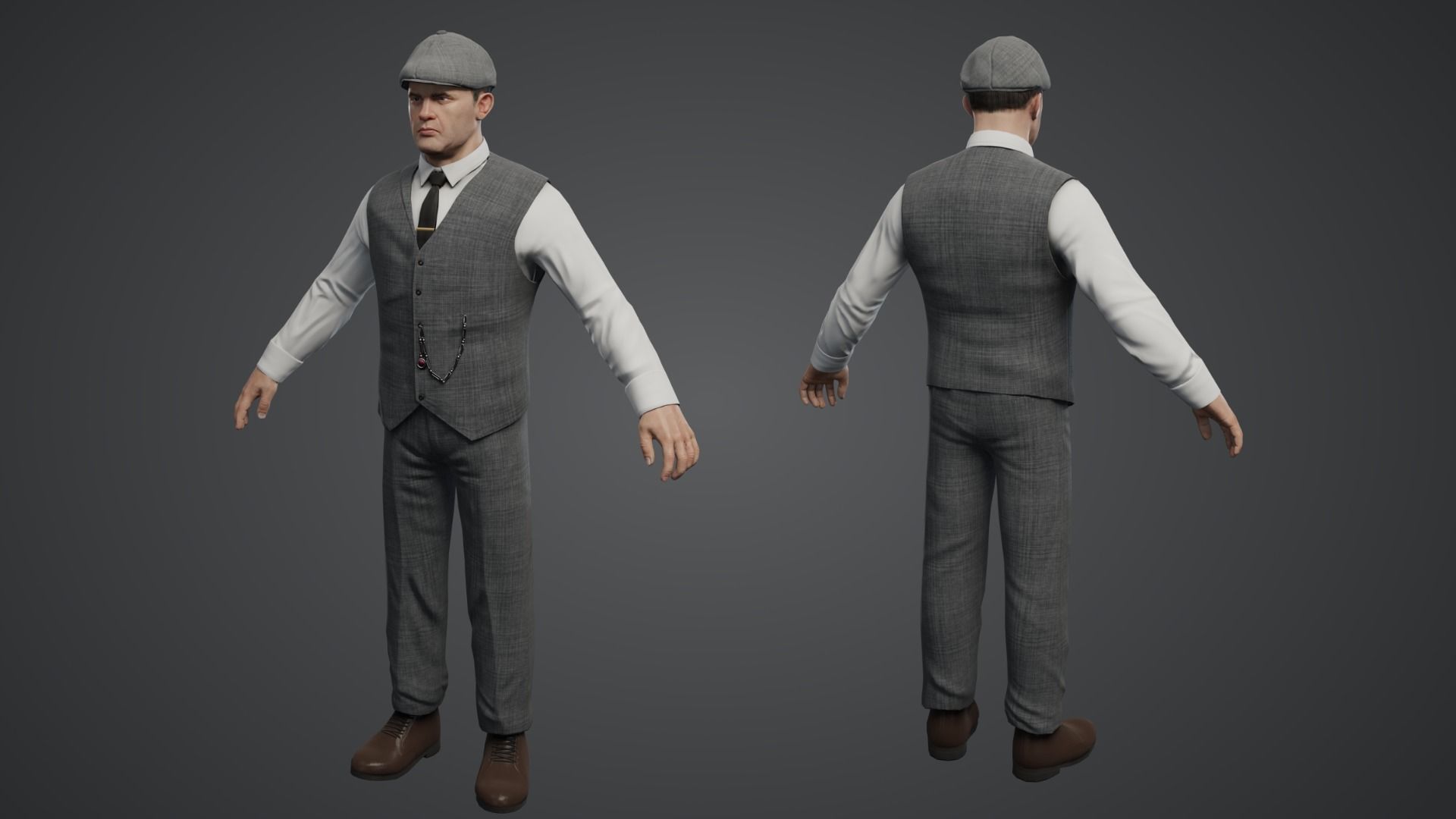 3D model 1920s British Gangster VR / AR / low-poly | CGTrader