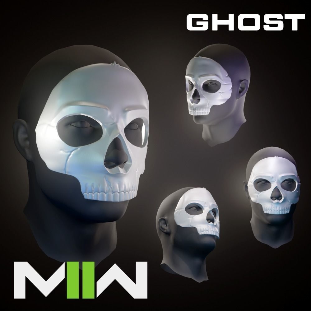 GHOST MASK CODMW2 SIMON RILEY 3D model 3D printable | CGTrader