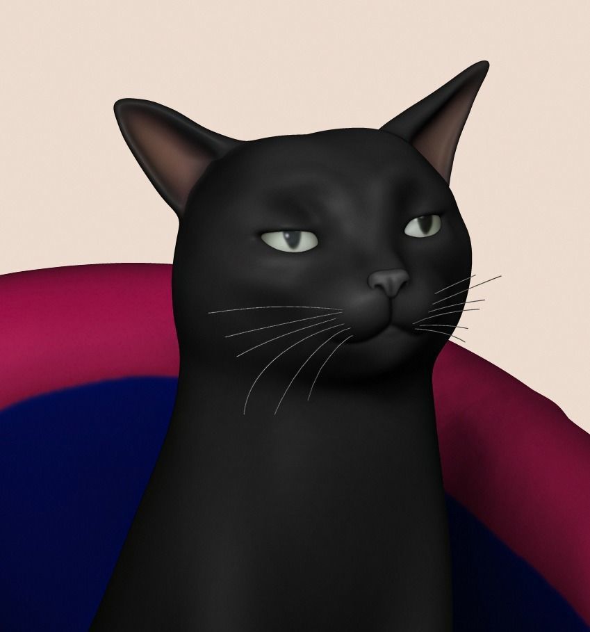 Zoning out cat meme 3D model 3D printable | CGTrader