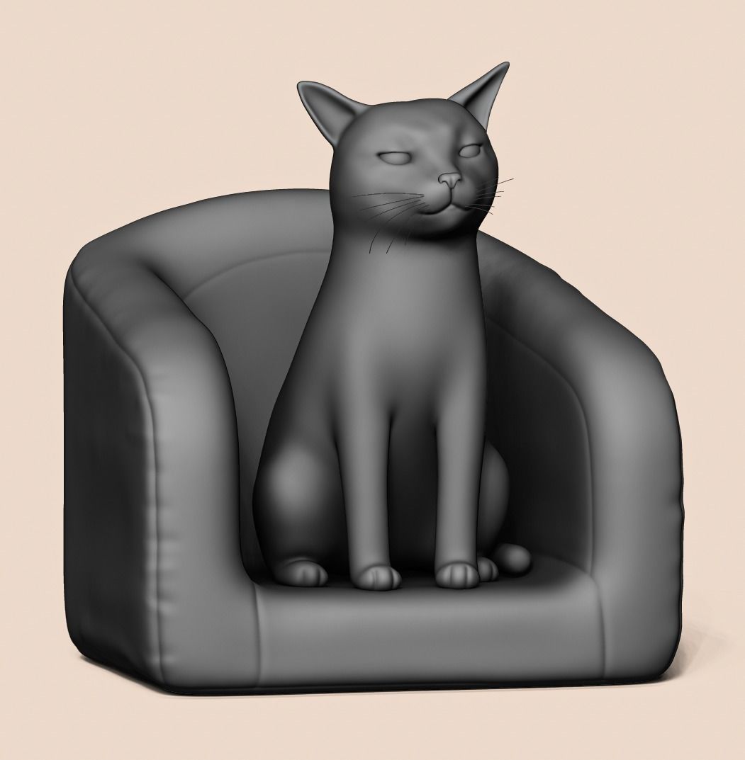 Zoning out cat meme 3D model 3D printable | CGTrader