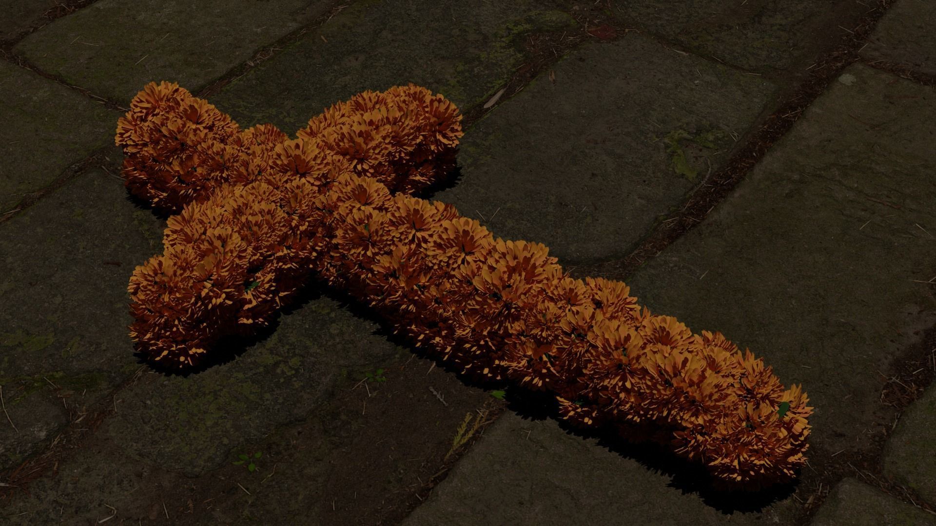 cruz de flores dia de muertos cempasuchil 3D model | CGTrader