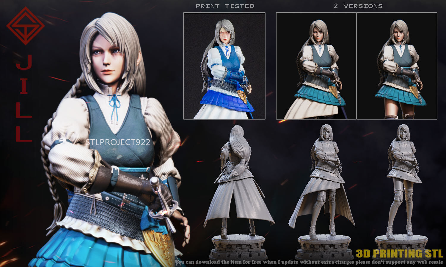 Jill Warrick 3D model 3D printable | CGTrader