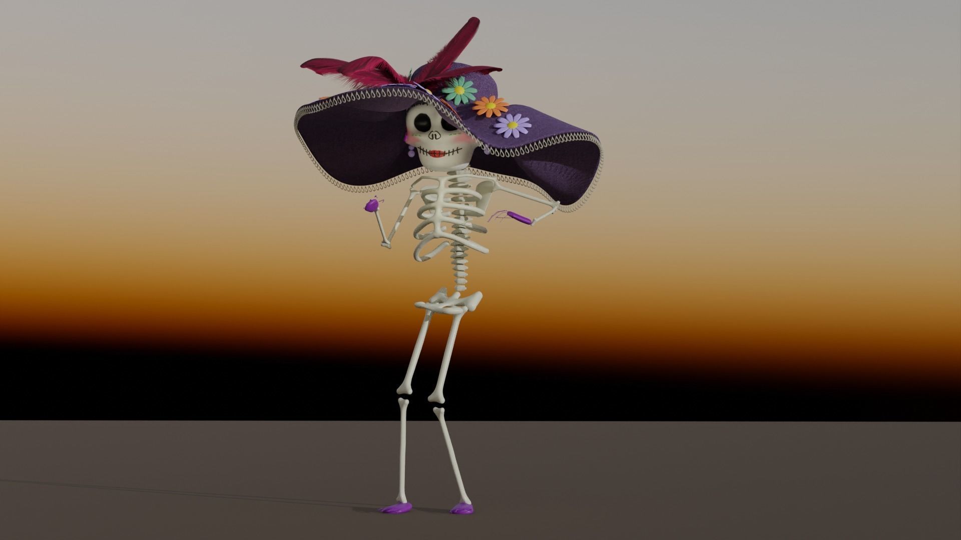 Catrina Mexicana la catrina garbancera 3D MODEL 3D model rigged | CGTrader