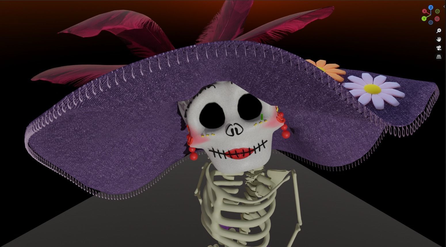 Catrina Mexicana la catrina garbancera 3D MODEL 3D model rigged | CGTrader