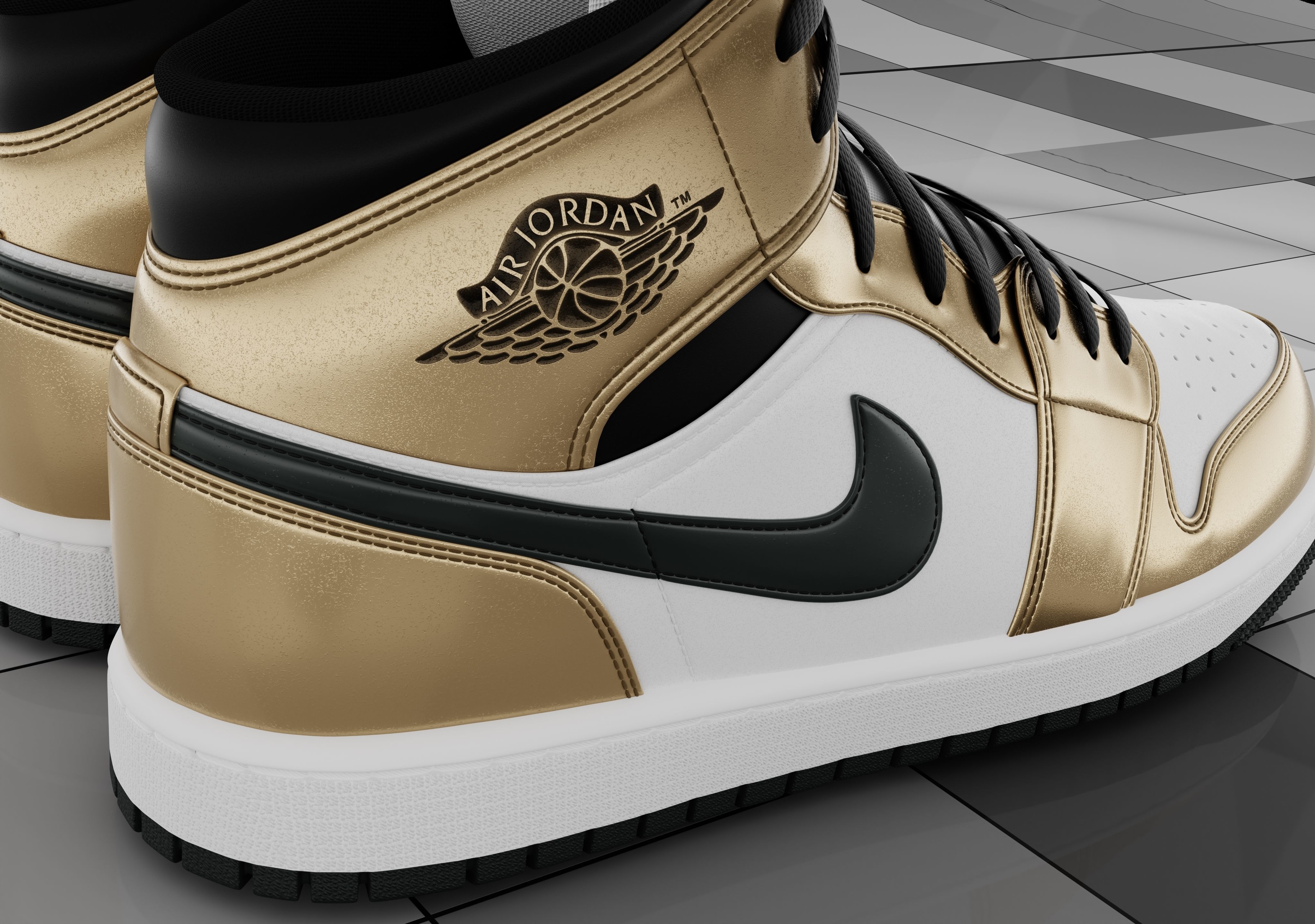 Air Jordan 1 Mid 3D model | CGTrader