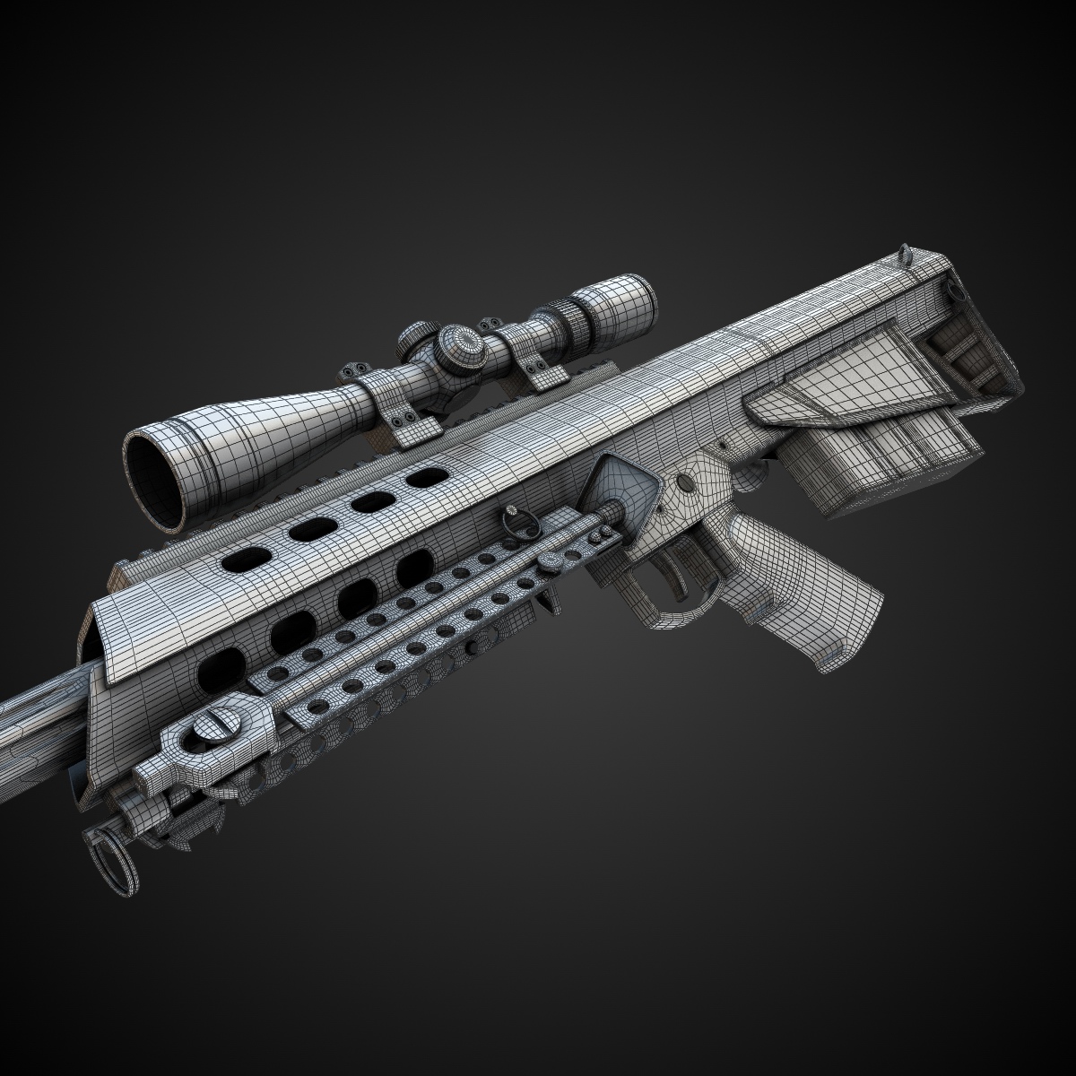 M90 Sniper Rifle Hi-Res 3D Model .max .obj .fbx .lwo .lw .lws .ma .mb ...