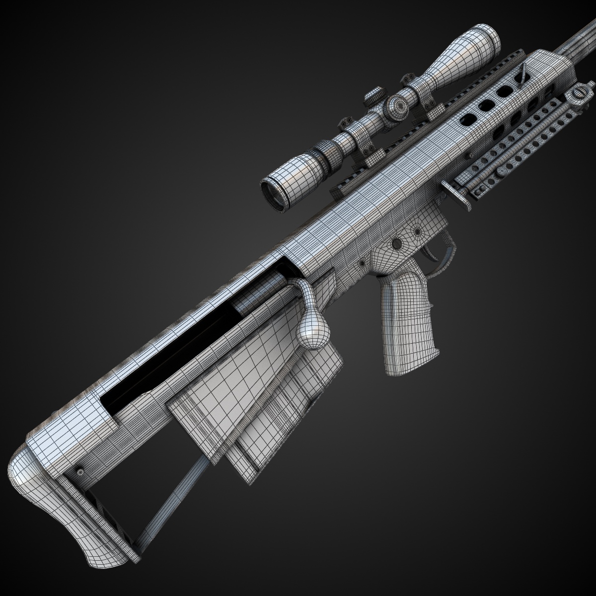 M90 Sniper Rifle Hi-Res 3D Model .max .obj .fbx .lwo .lw .lws .ma .mb ...