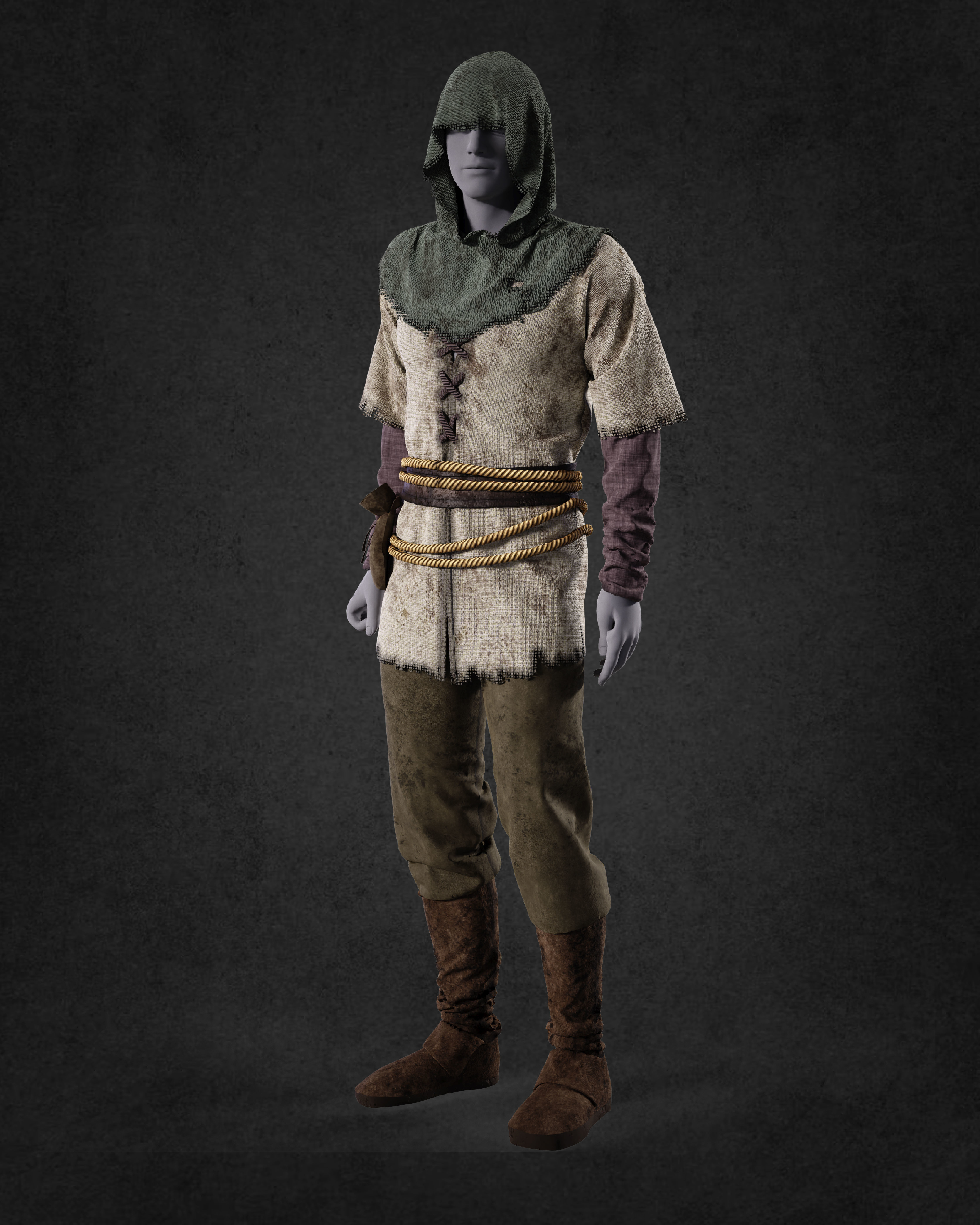 medieval renaissance male clothes and shoes 3D model | CGTrader