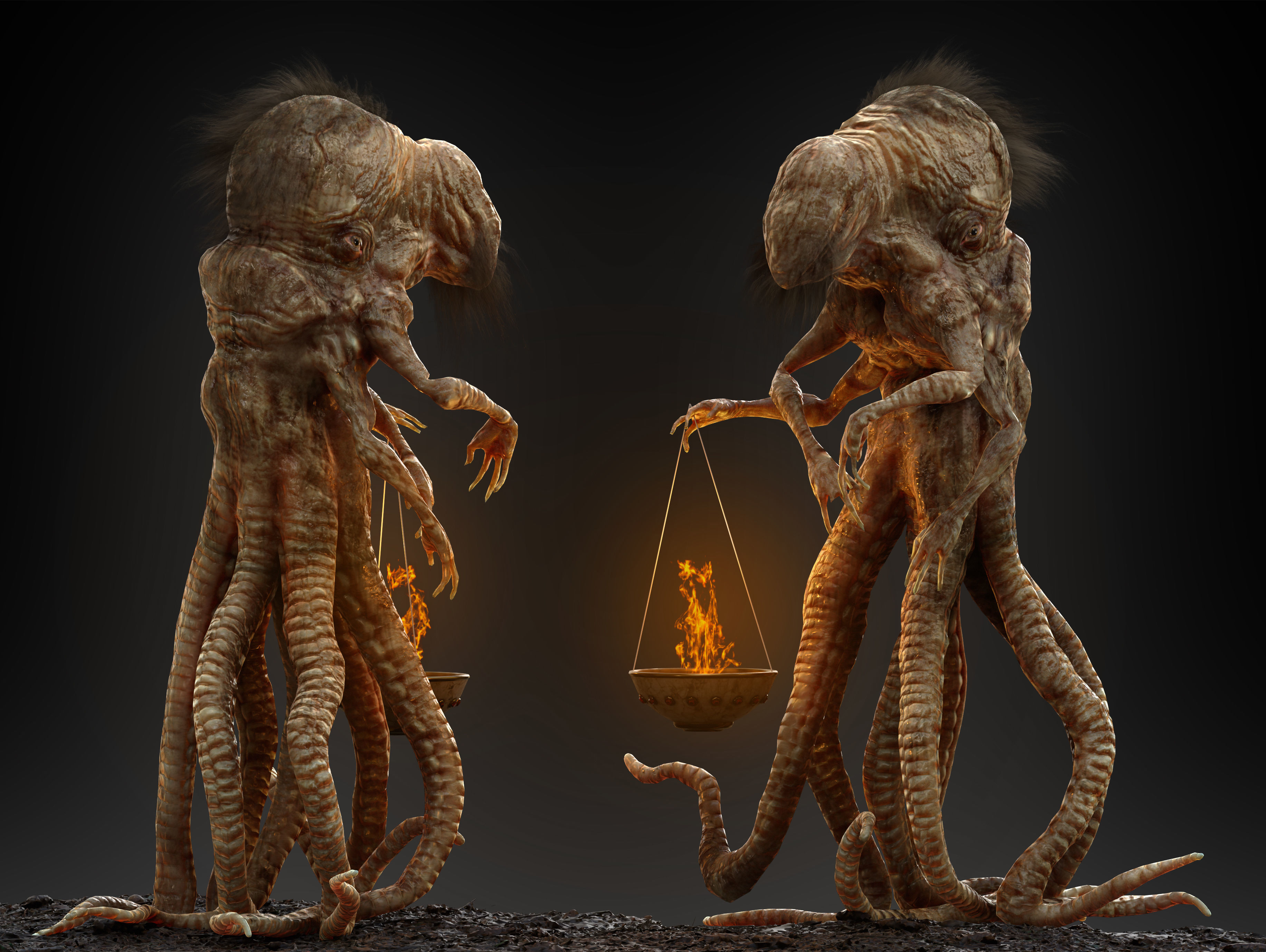 3D model Octopus Horror Creature VR / AR / low-poly | CGTrader