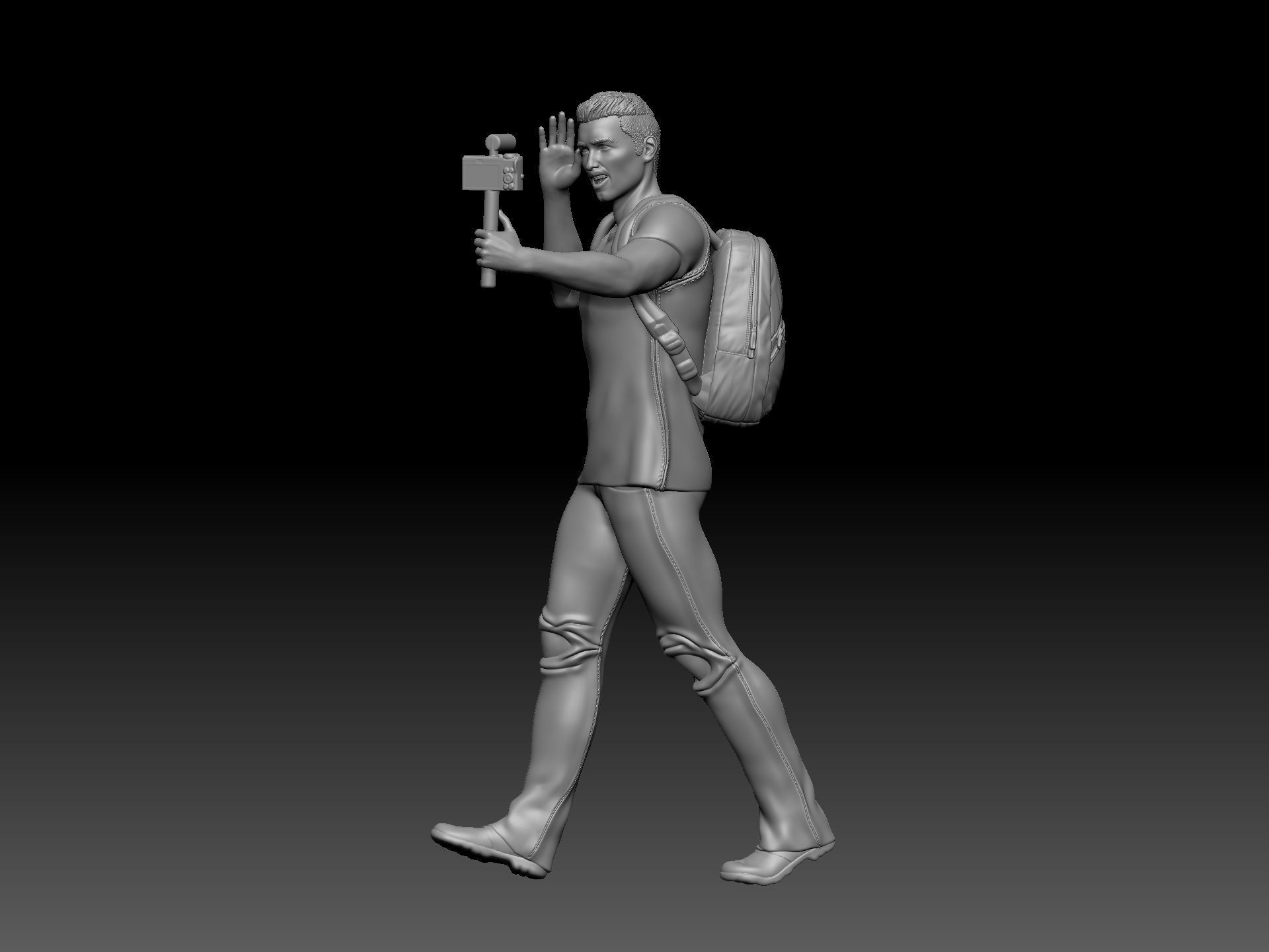 vlogger walking 3D model 3D printable | CGTrader