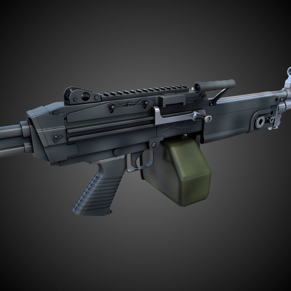 FN Minimi LMG Hi-Res 3D Model .max .obj .fbx .lwo .lw .lws .ma .mb ...