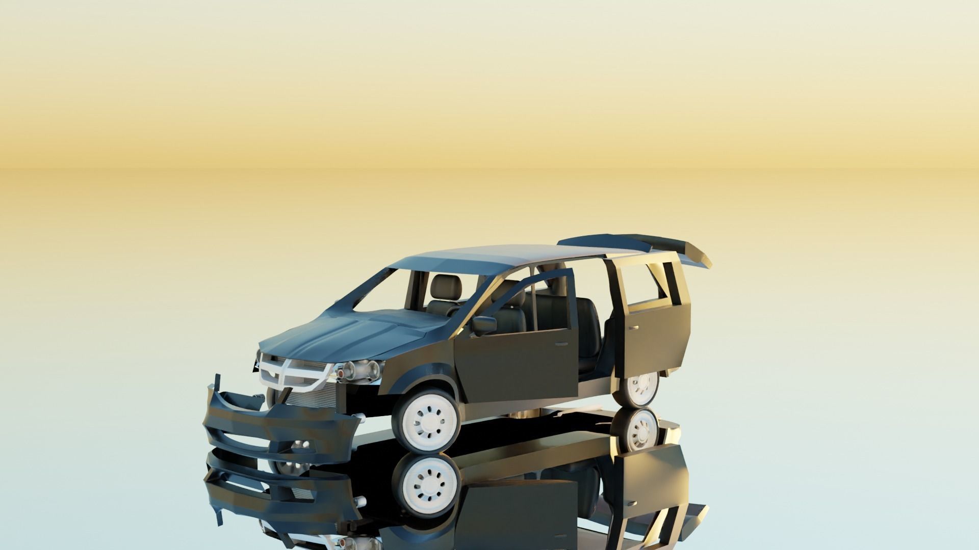 3D model Low Poly Mini Van VR / AR / low-poly | CGTrader