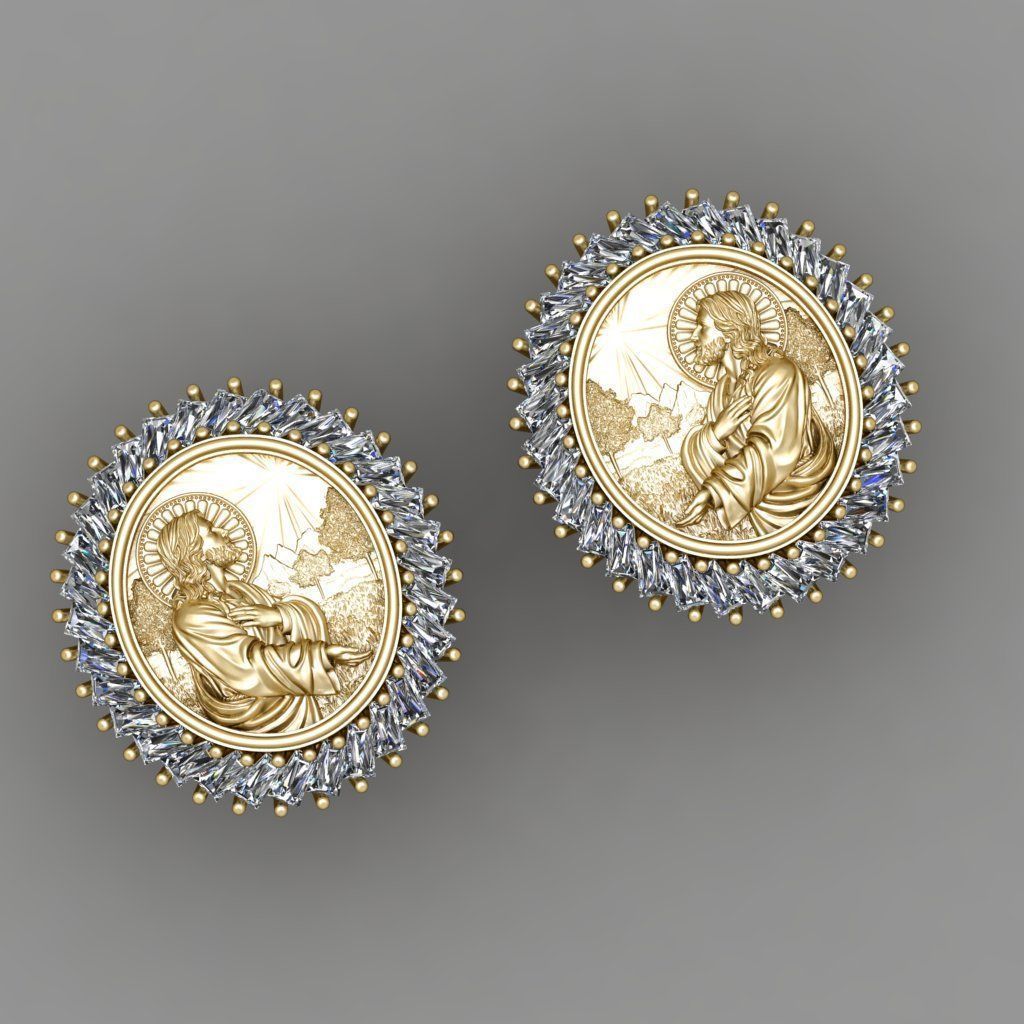 Jesus Diamond Earring 3d Print Model 3D model 3D printable | CGTrader
