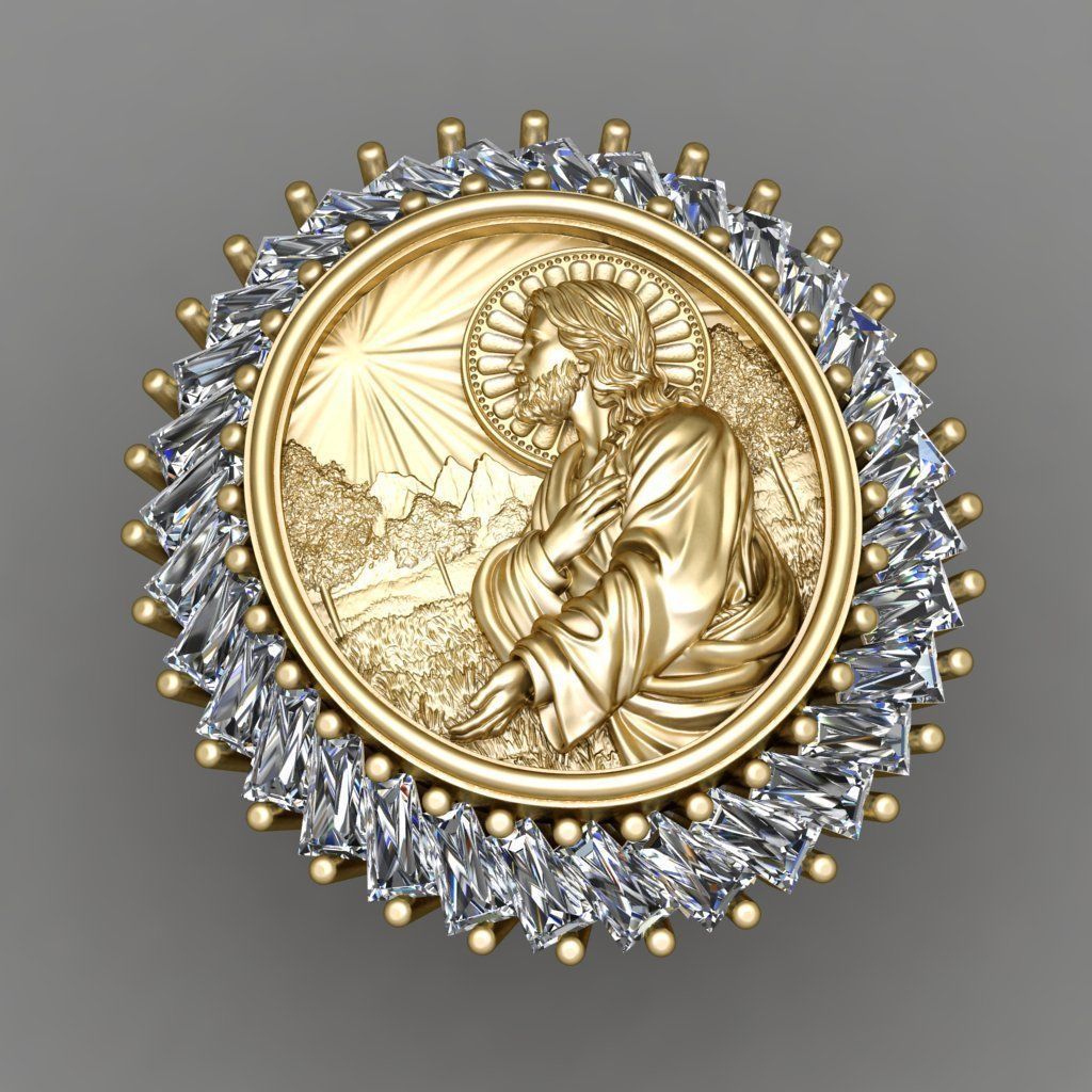 Jesus Diamond Earring 3d Print Model 3D model 3D printable | CGTrader