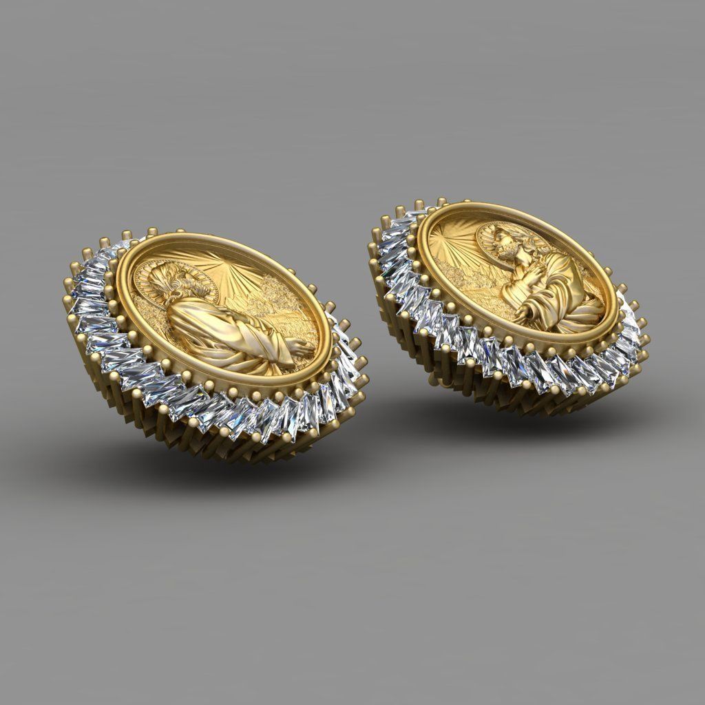 Jesus Diamond Earring 3d Print Model 3D model 3D printable | CGTrader