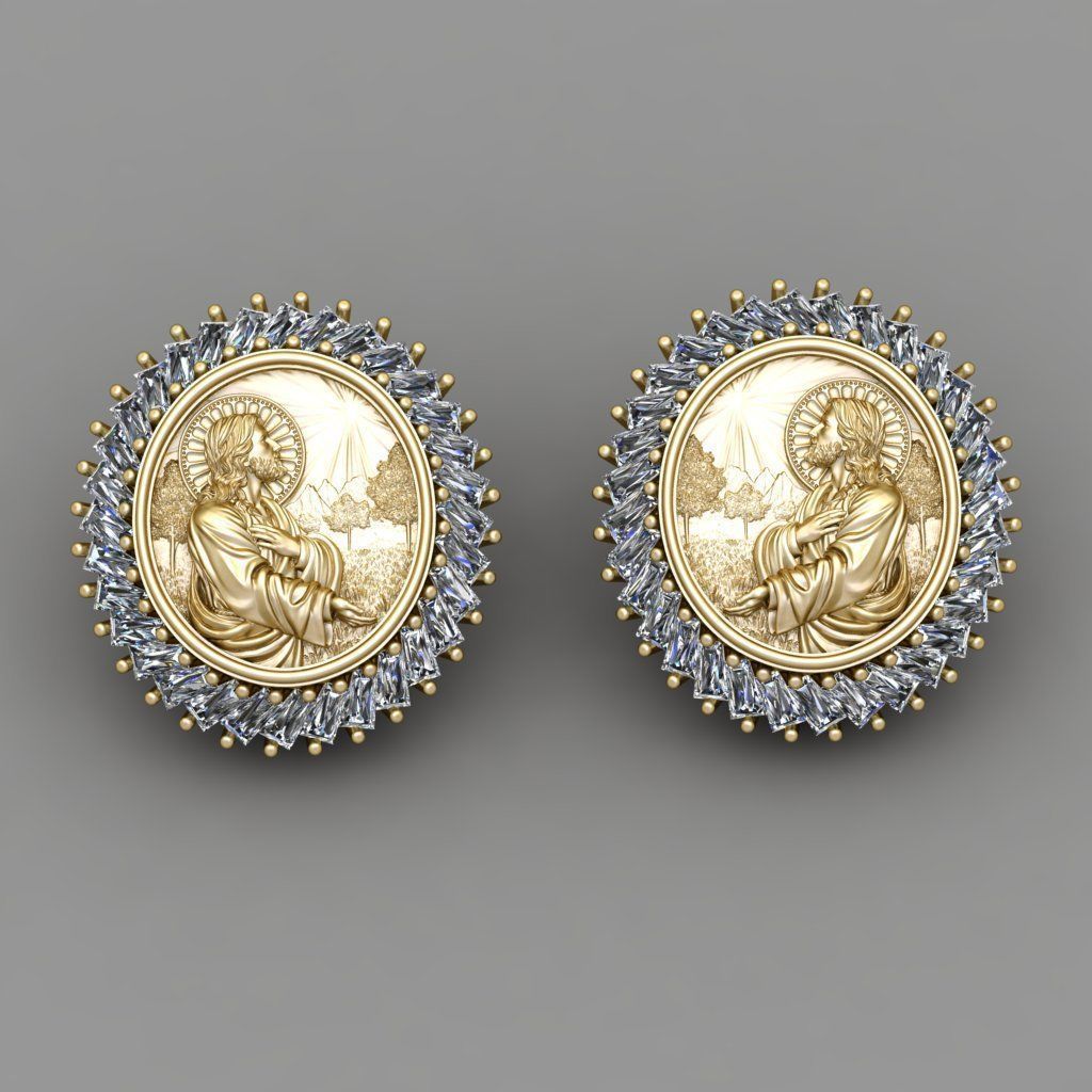 Jesus Diamond Earring 3d Print Model 3D model 3D printable | CGTrader