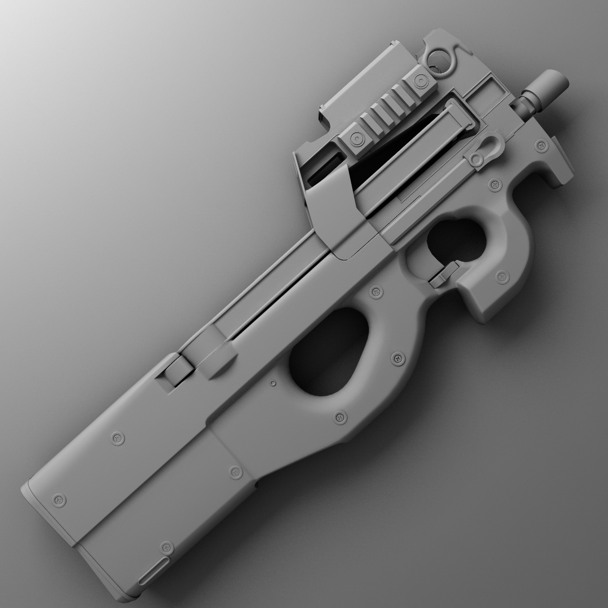 FN P90 SMG Hi-Res 3D Model .max .obj .fbx .lwo .lw .lws .ma .mb ...