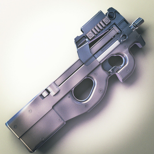 FN P90 SMG Hi-Res 3D Model .max .obj .fbx .lwo .lw .lws .ma .mb ...