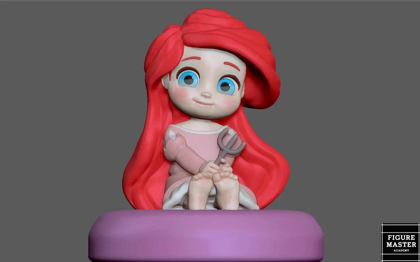ARIEL BABY PINK DRESS LITTLE MERMAID PRINCESS DISNEY CUTE 3D model 3D ...