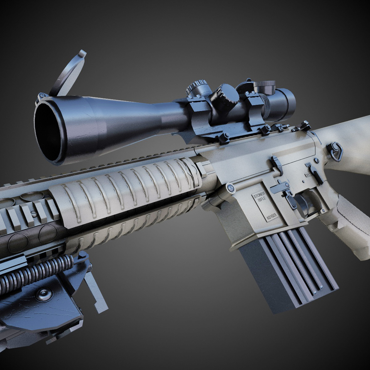 M110 SASS Hi-Res 3D Model .max .obj .fbx .lwo .lw .lws .ma .mb ...