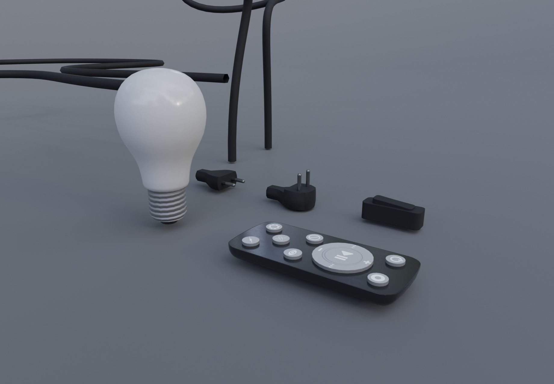 Free Electronic Components Contoller Cabels Bulb Plug Components free VR / AR / low-poly 3D ...