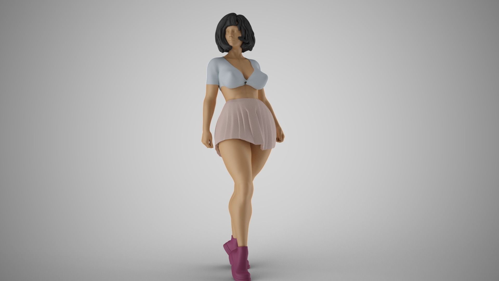 Grumpy Girl 3D model 3D printable | CGTrader