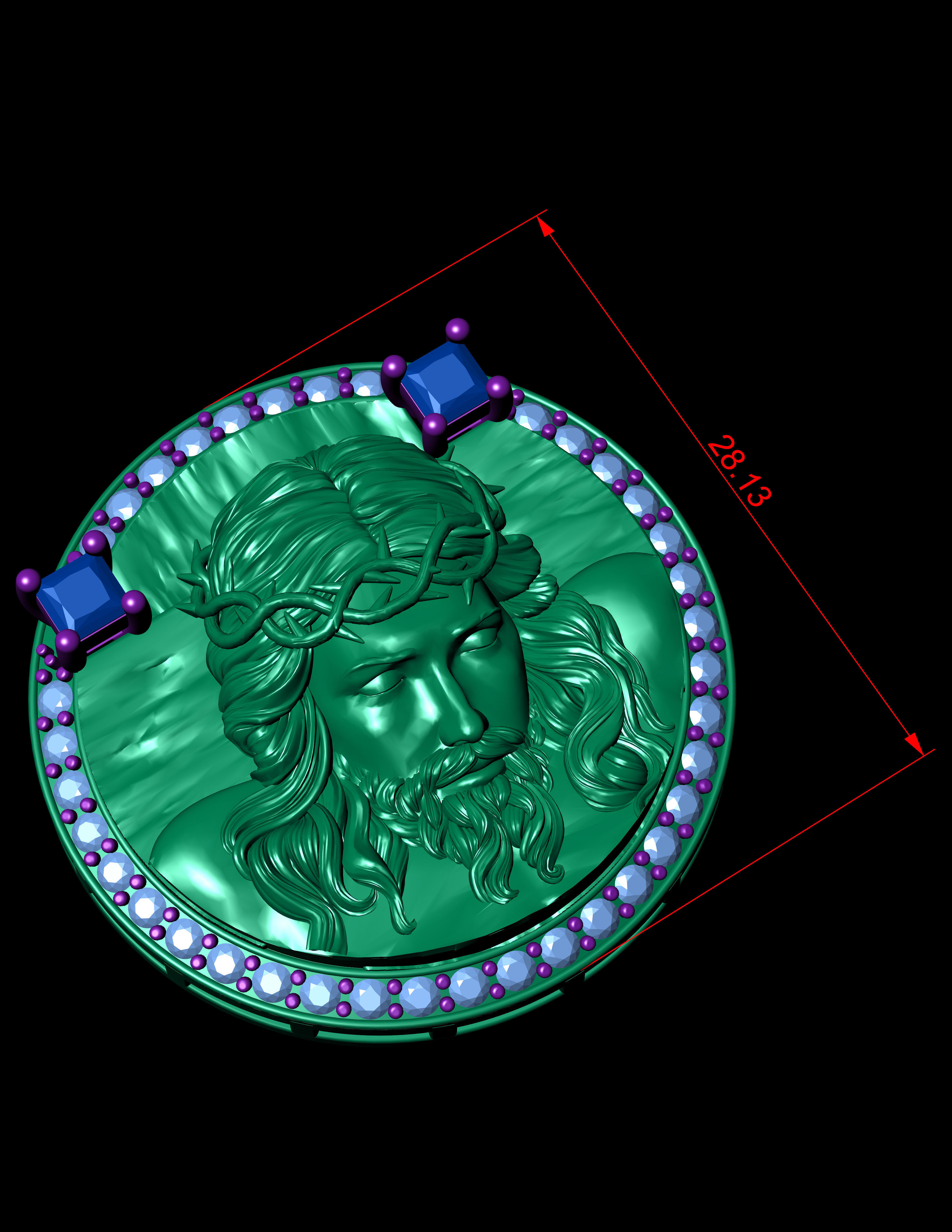 Jesus Diamond Earring 3d Print Model 3D model 3D printable | CGTrader