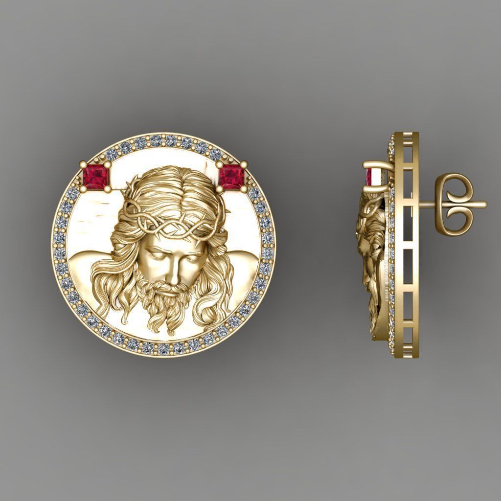 Jesus Diamond Earring 3d Print Model 3D model 3D printable | CGTrader