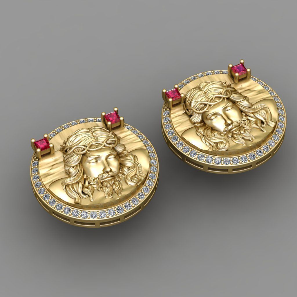 Jesus Diamond Earring 3d Print Model 3D model 3D printable | CGTrader