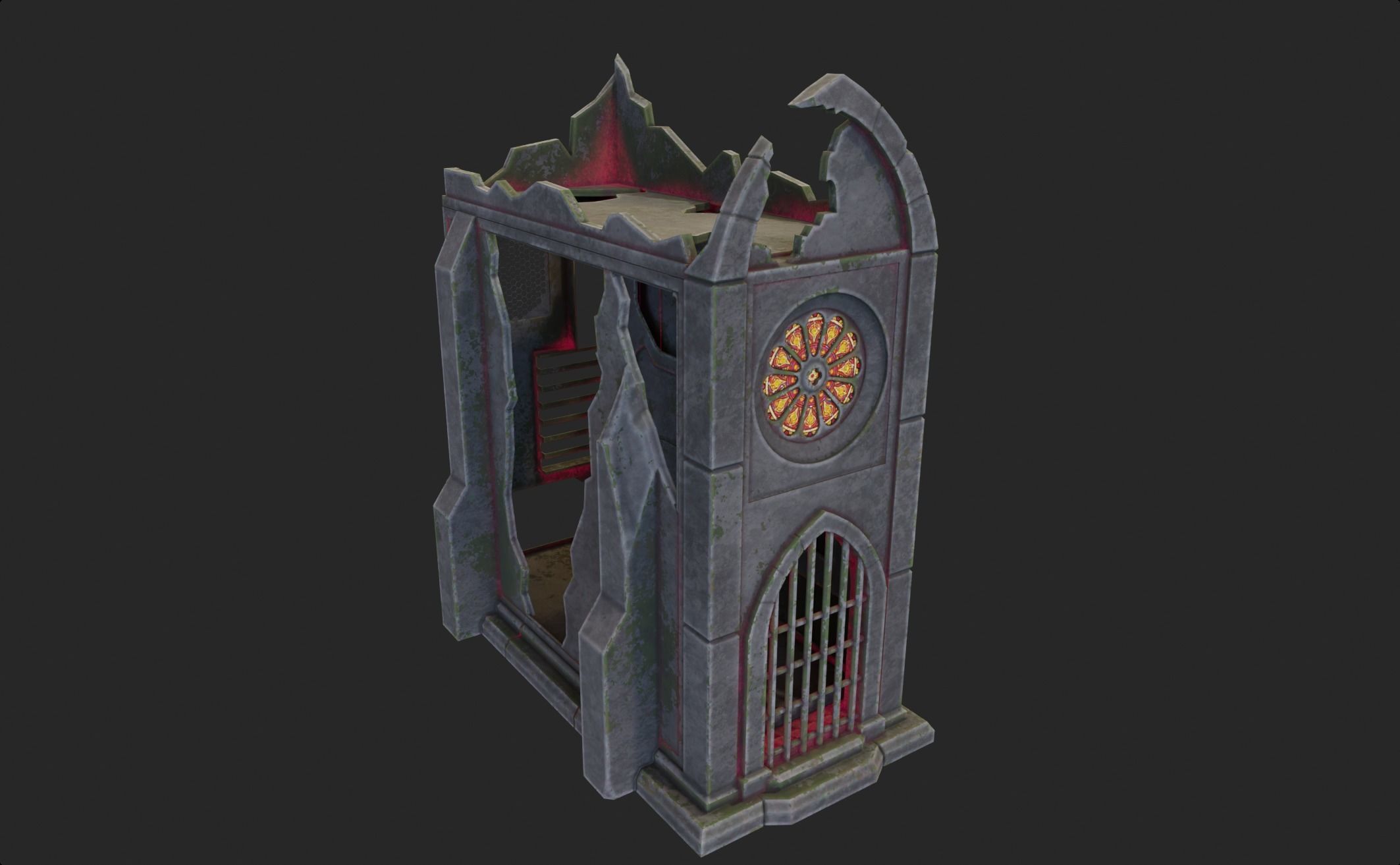 3D model custom pc case fantasy cathedral computer mod gaming gamer rgb ...